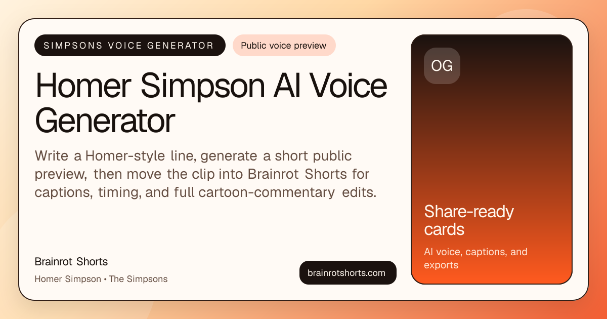 Homer Simpson AI Voice Generator | Brainrot Shorts